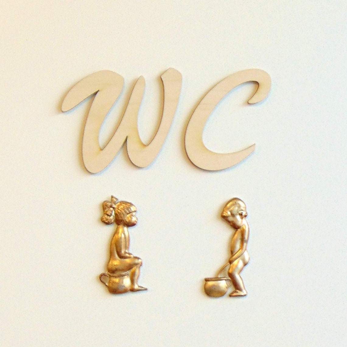 WC Wooden Letters 10 Cm Bath Decoration for Your - Etsy