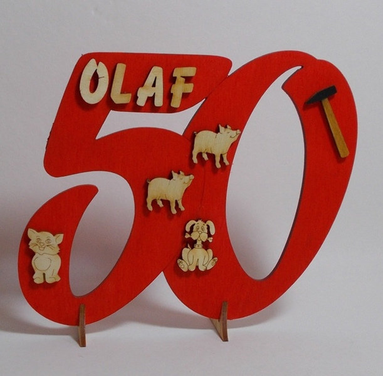 Wooden Number 50 for Birthdays Decoration or Present - Etsy