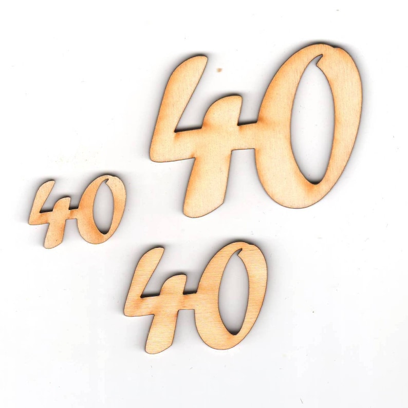 Birthday Number 40 in 50 Mm Size Number Made of Wood - Etsy