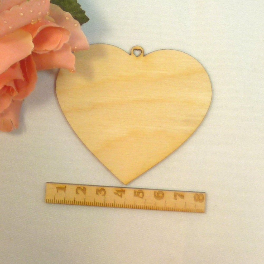 Hearts 5 pieces with heart hole EHH size selectable 6 cm 8 cm | Etsy