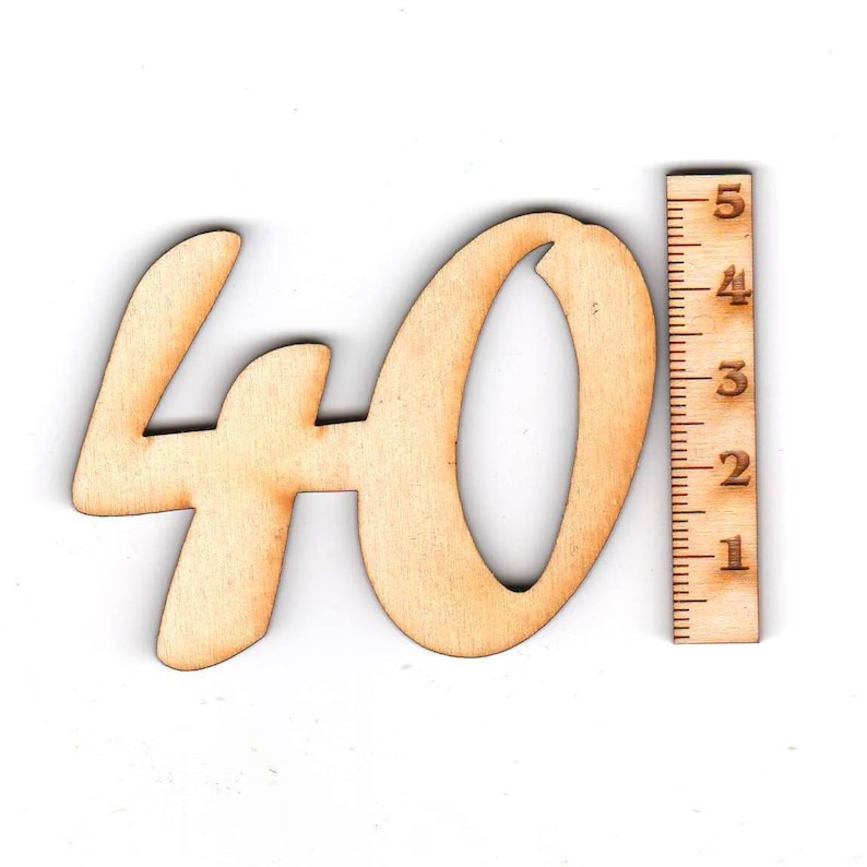 Birthday Number 40 in 50 Mm Size Number Made of Wood - Etsy
