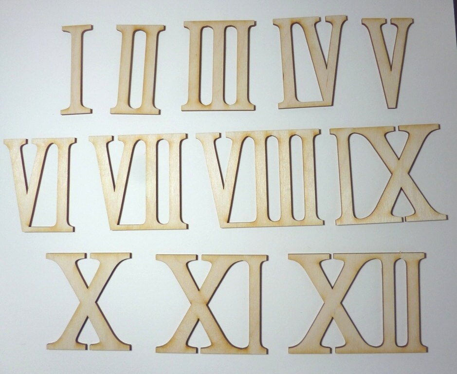 Wooden roman numerals / numerics 80 mm high for handicrafts - Etsy ...