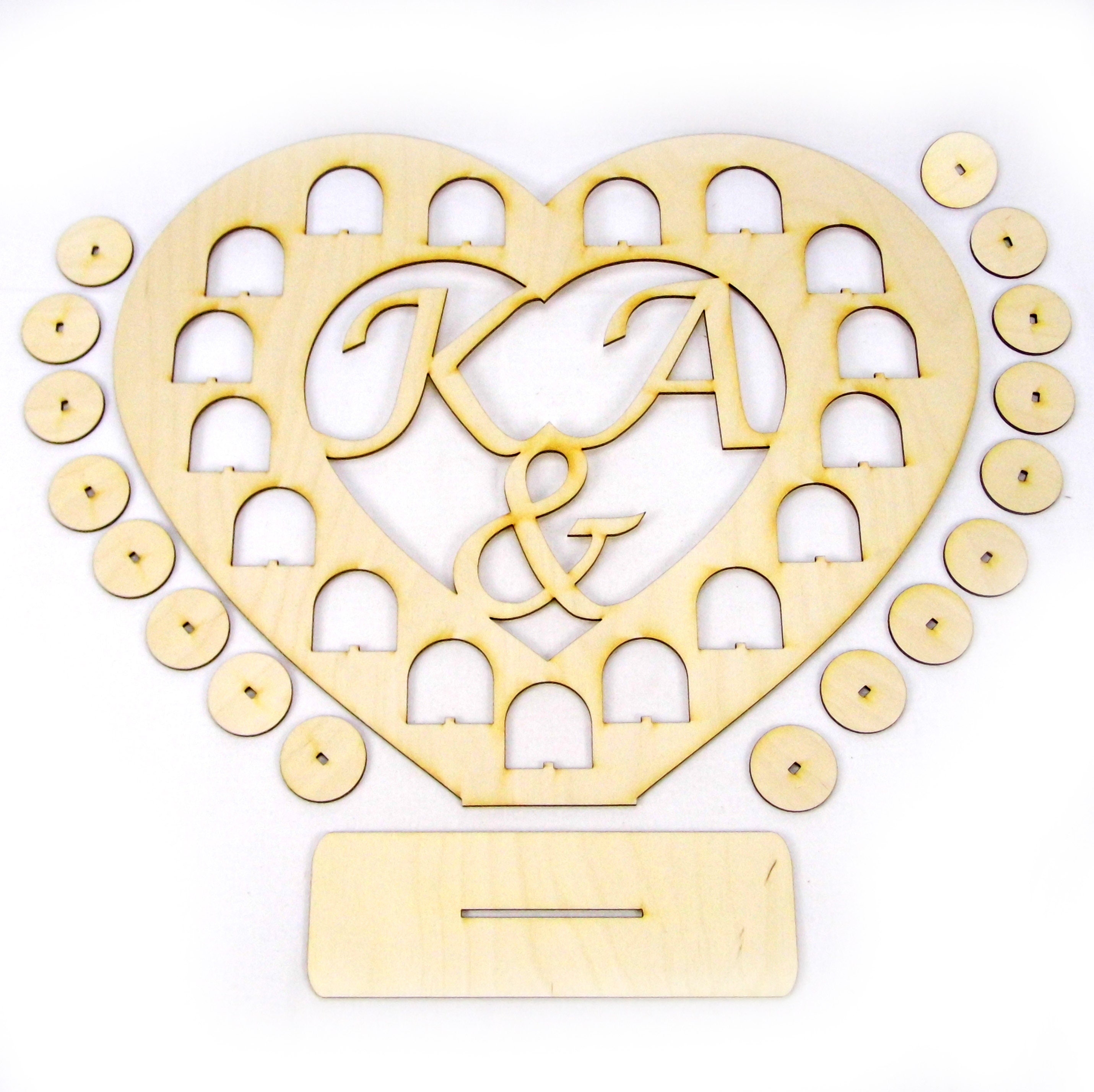 Personalized Candybar Heart Wedding Display Stand Made of Wood | Etsy