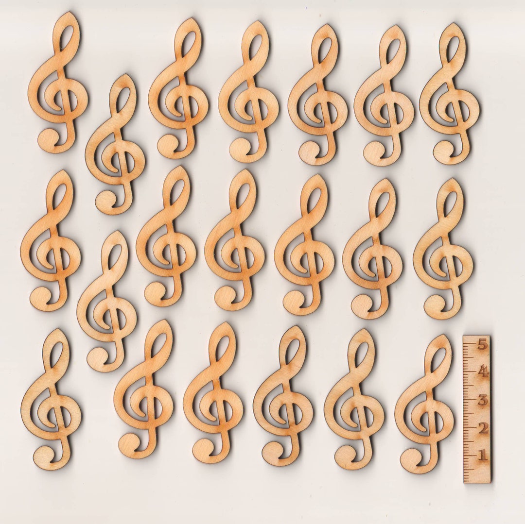 5 Cm 20 Pieces Wooden Treble Clef for Crafts, Scatter Decoration - Etsy