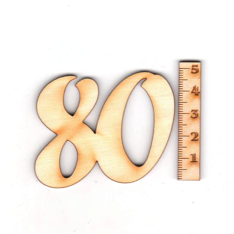 Birthday Number 80 Wood 5 Cm With Feet - Etsy