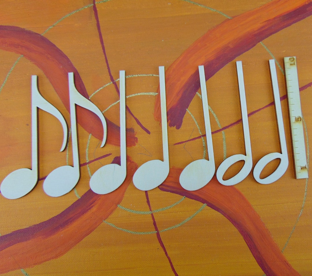 Wooden Notes - 7 Pieces - 10 Cm High - Wood - for Musicians, Crafters ...