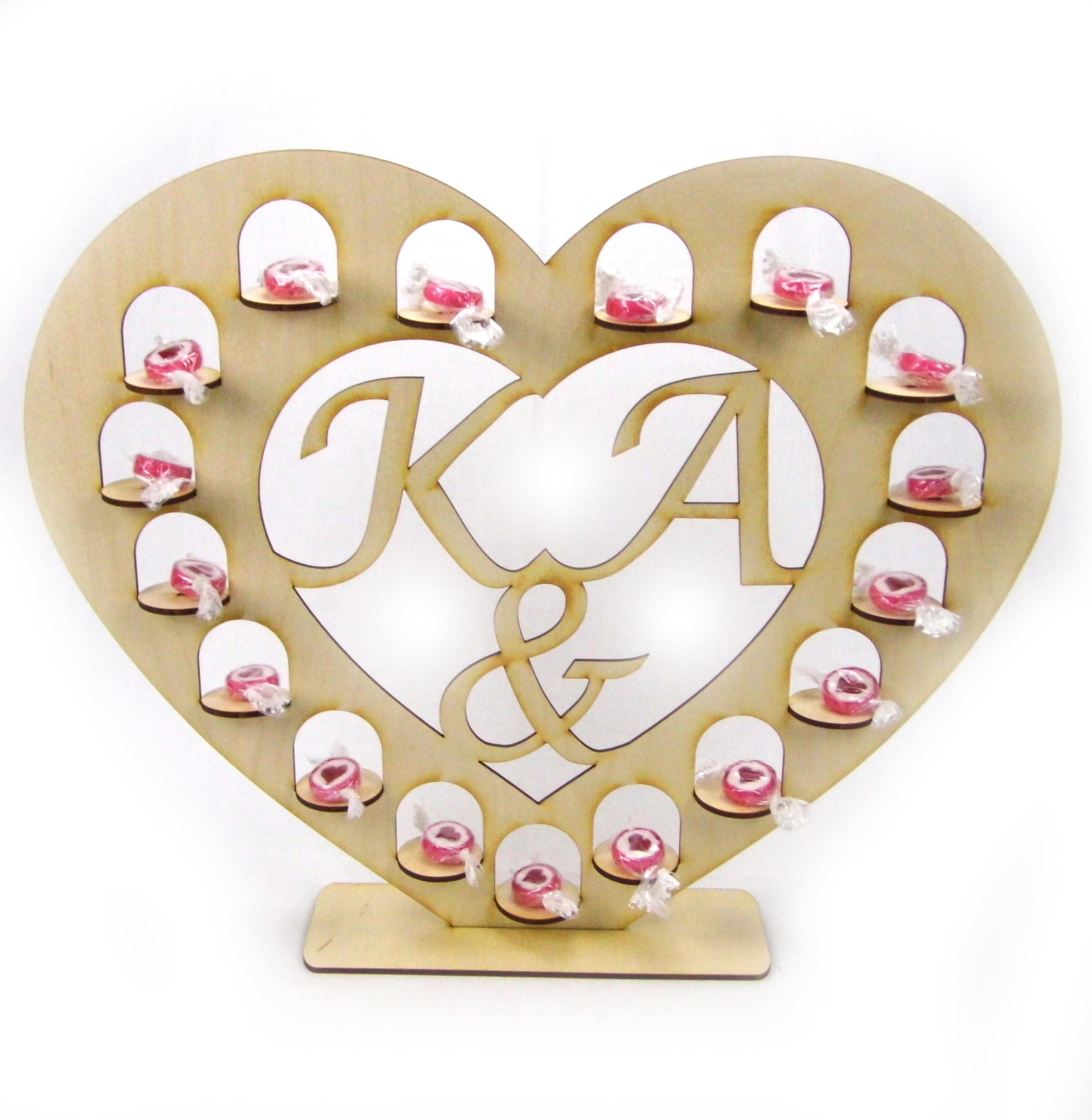 Personalized Candybar Heart Wedding Display Stand Made of Wood | Etsy