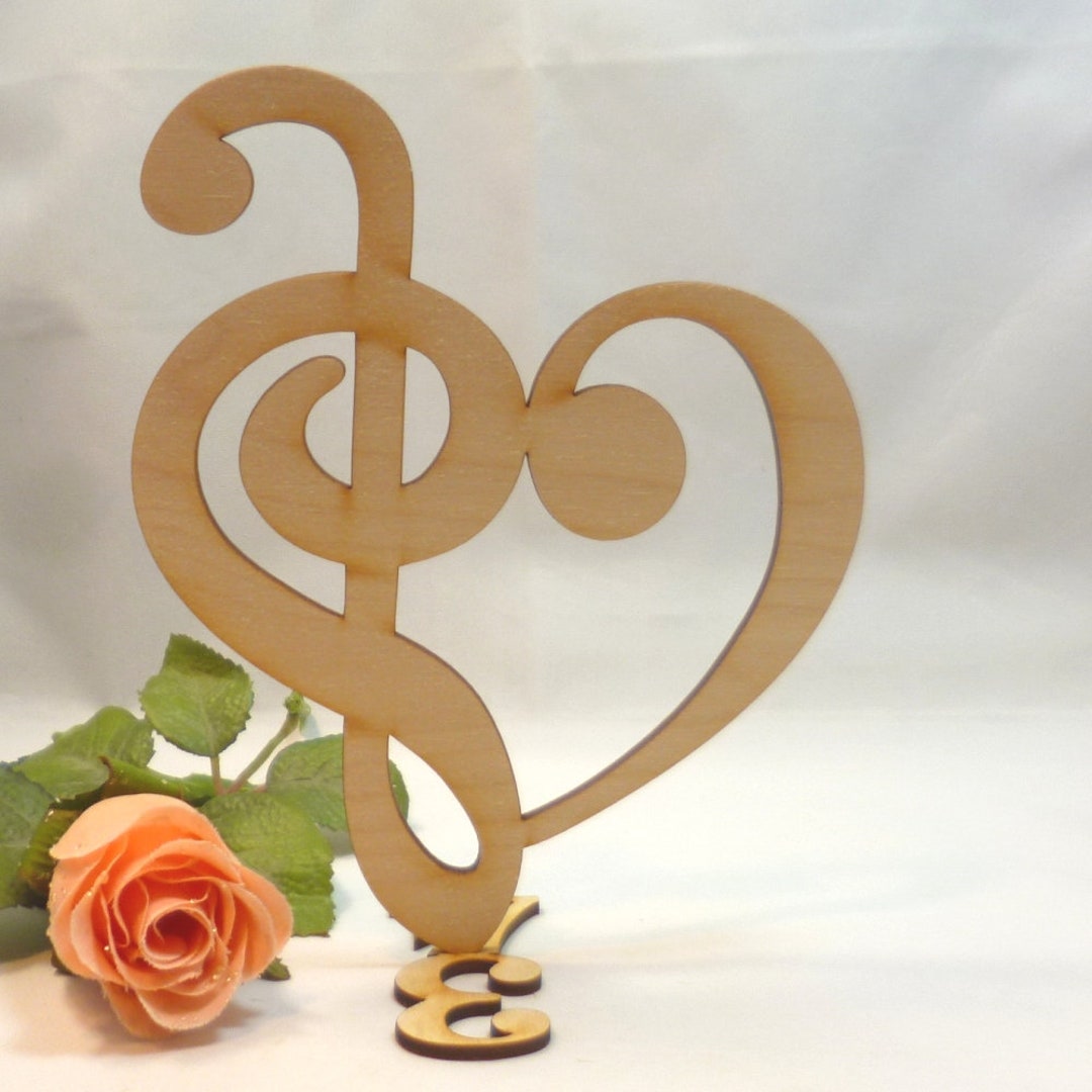 Music Clef With Bass Clef as Heart and 3/4 Time as Base for Standing 10 ...