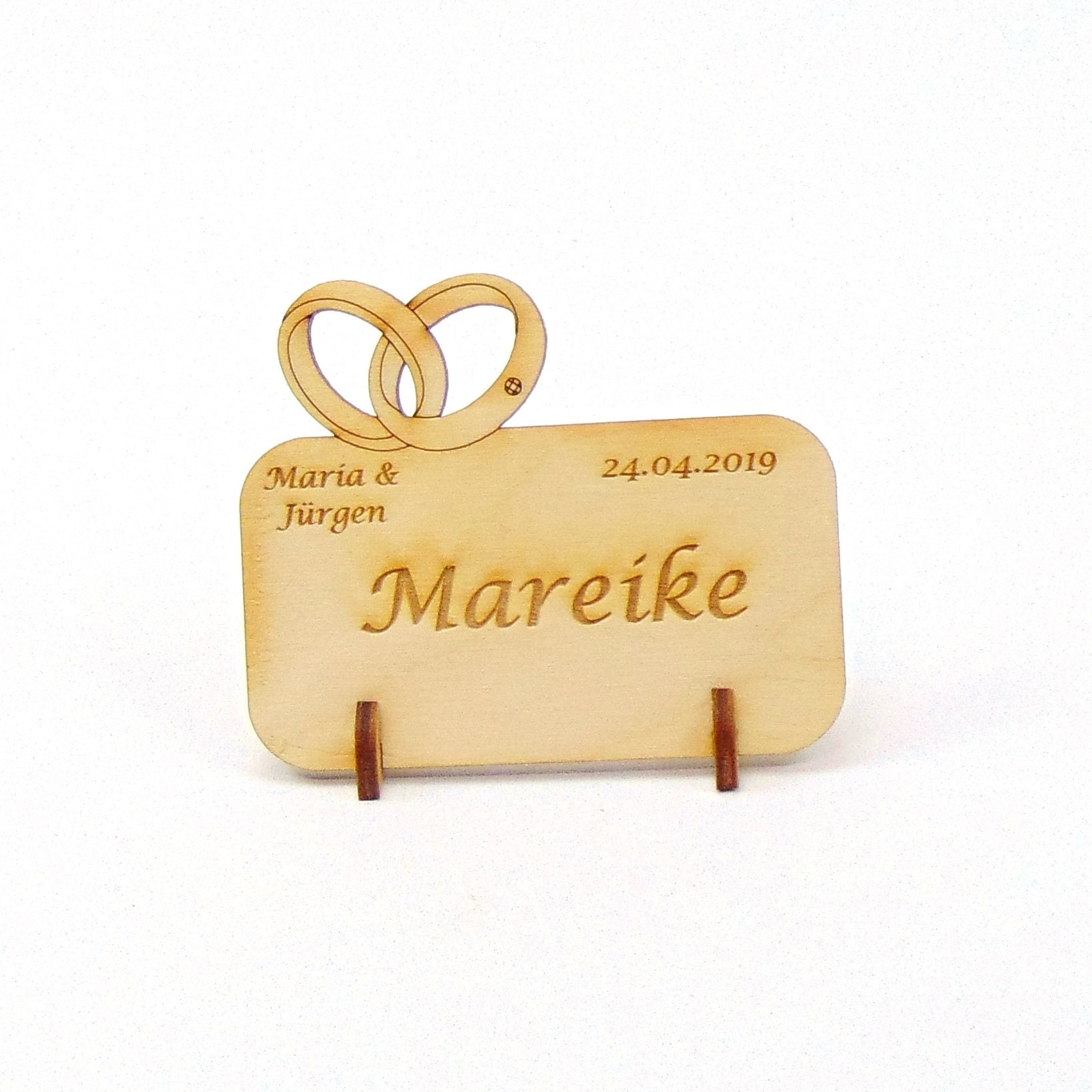 Place Card Name Plate Wedding Double Wedding Rings Wedding | Etsy