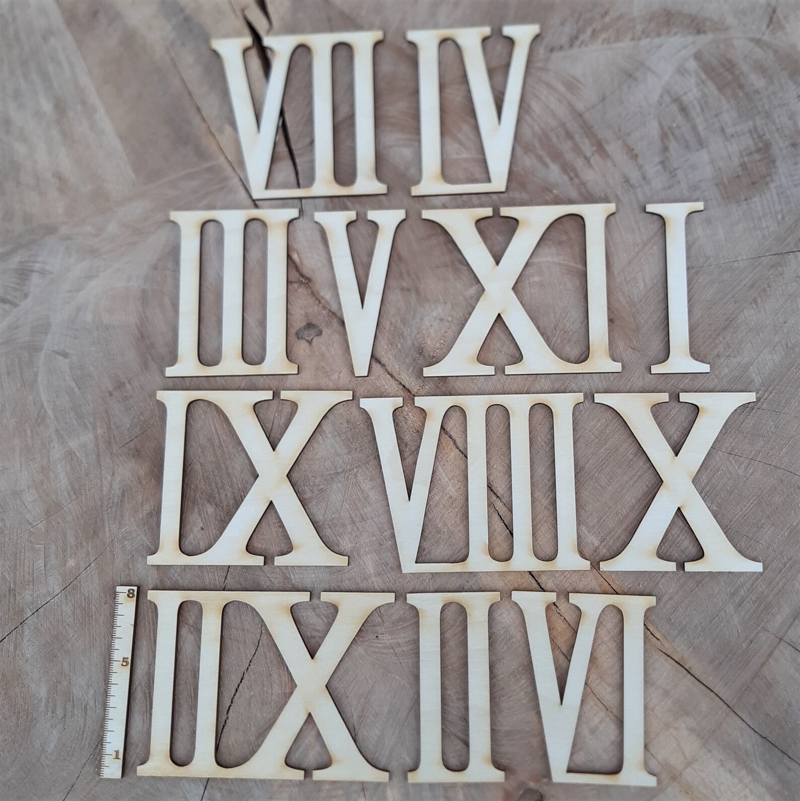 Wooden roman numerals / numerics 80 mm high for handicrafts - Etsy ...
