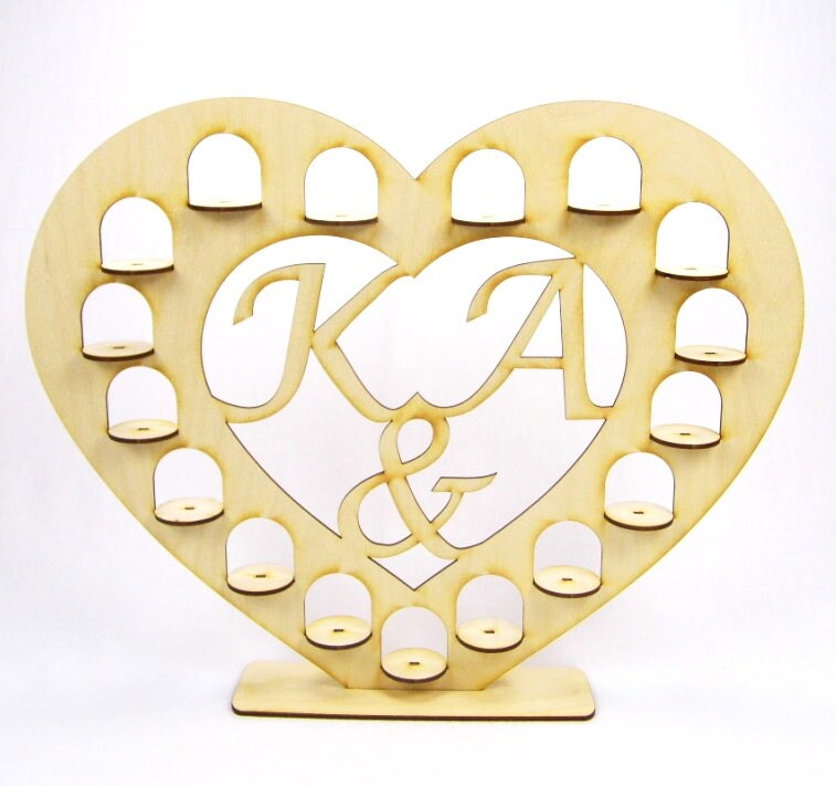 Personalized Candybar Heart Wedding Display Stand Made of Wood | Etsy