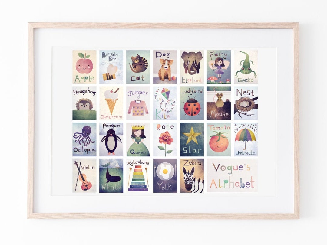 Personalised Alphabet Poster, Abc, Nursery Decor, Wall Art, Nursery ...