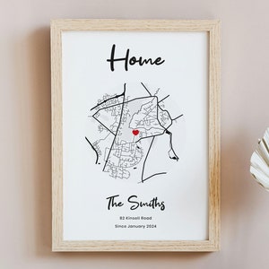 Personalised Housewarming Gift, Custom First Home Map Print New Home ...
