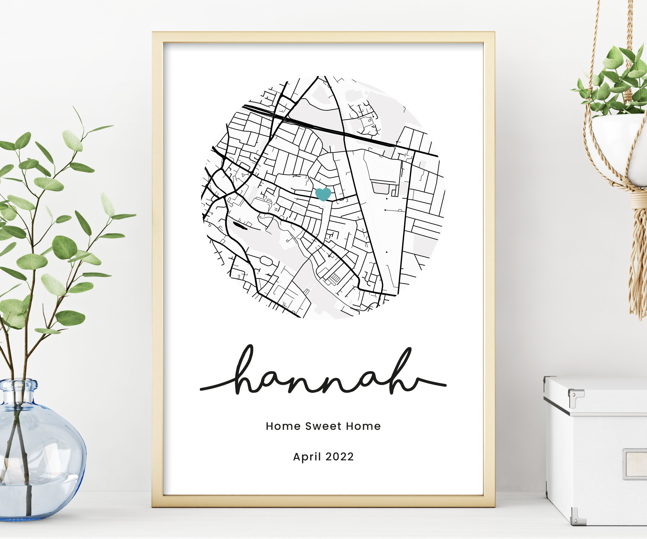 Personalised Housewarming Gift Custom First Home Map Print - Etsy