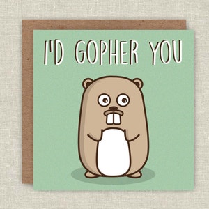 Funny Card Anniversary Card Pun Card Gopher Valentines Card Funny ...