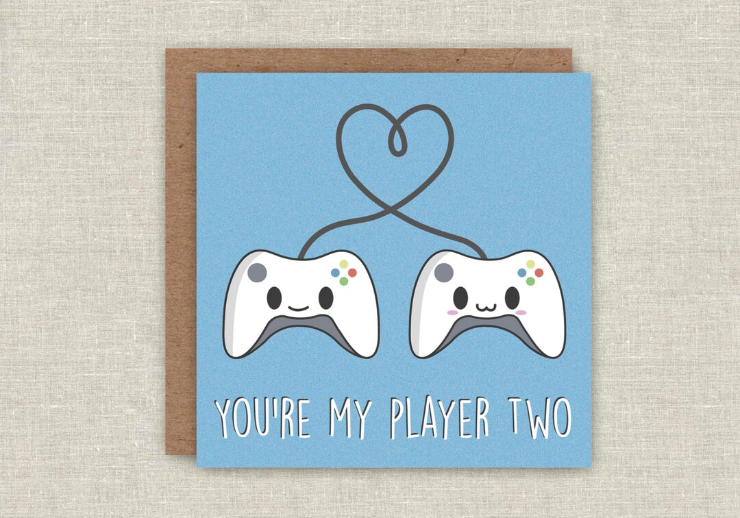 Cute Card Player Two Funny Greeting Card for Boyfriend Card for ...