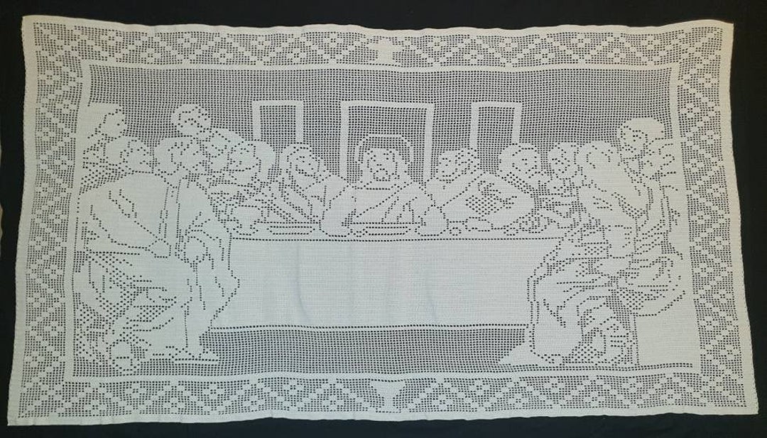 The Last Supper Wall Hanging in Filet Crochet - Etsy