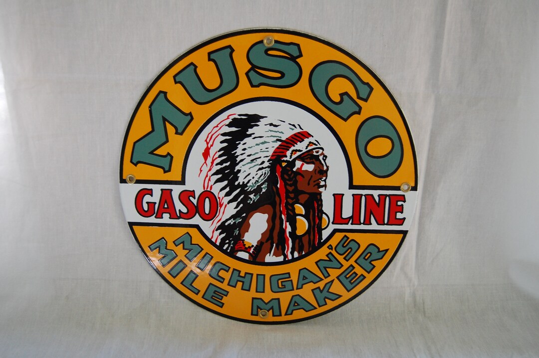 Vintage Replica Musgo Gasoline Porcelain Pump Plate Sign - Etsy