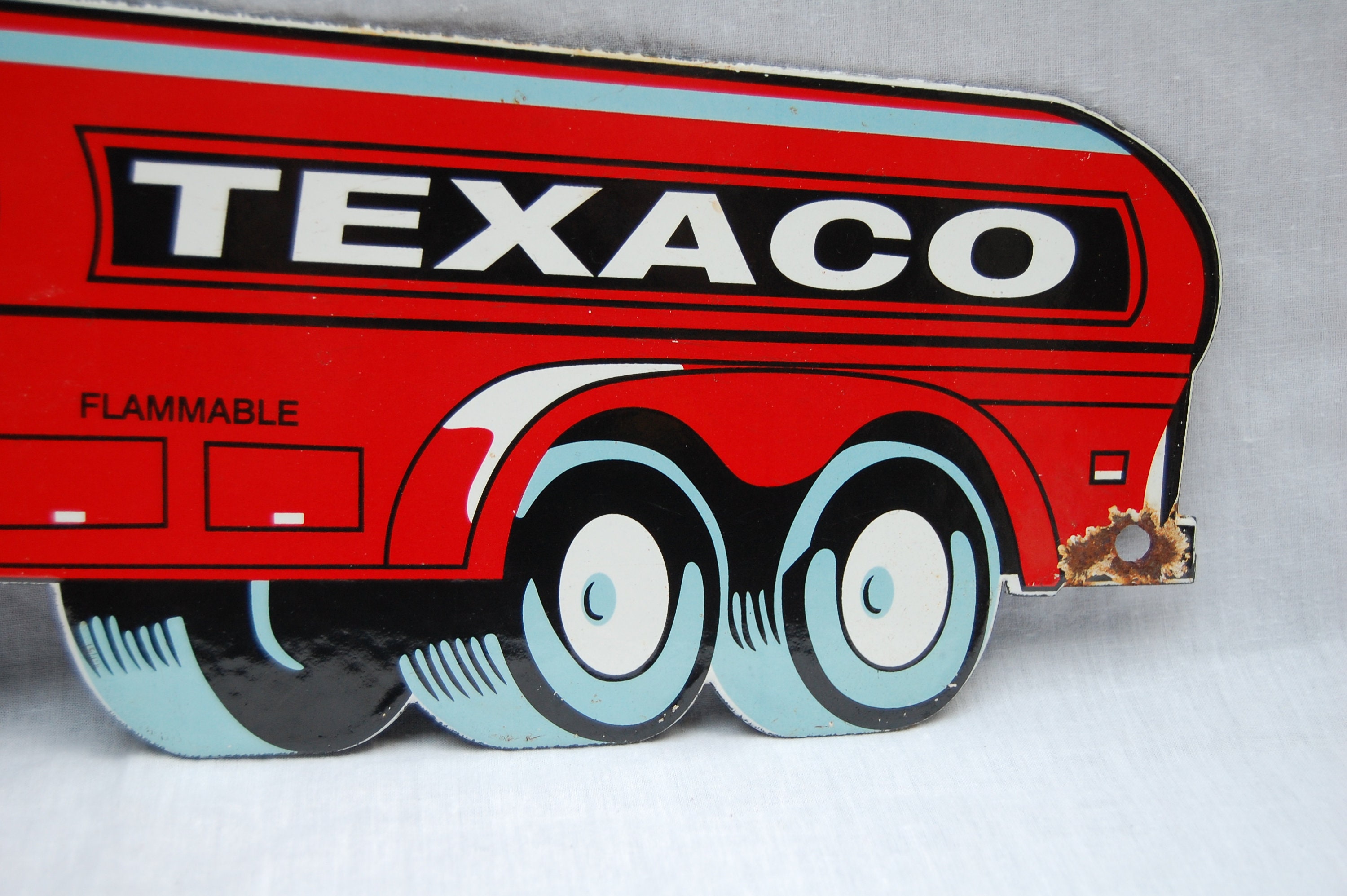 Vintage Texaco Tanker Truck Die-cut Porcelain Sign - Etsy