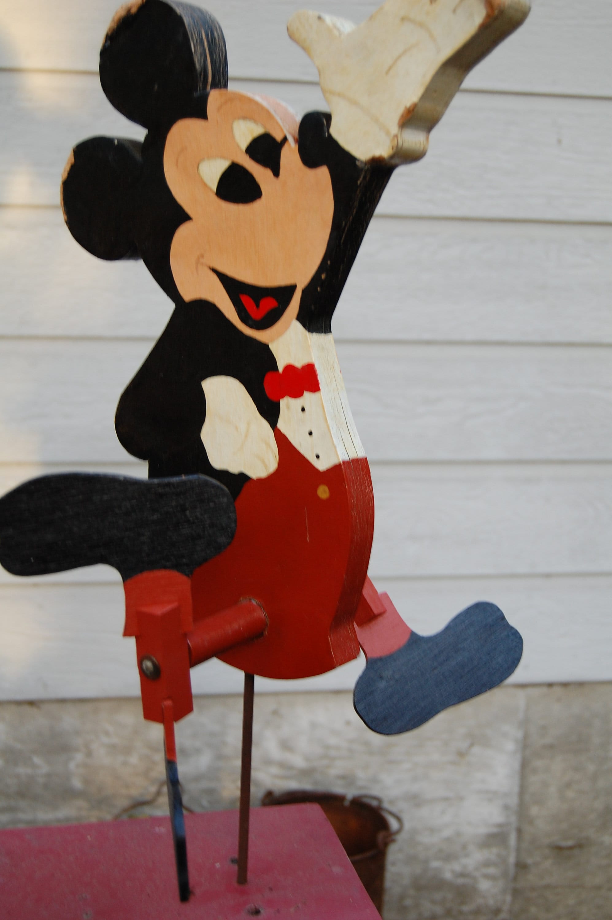 Vintage Mickey Mouse Folk Art Whirligig Wind Spinner - Etsy