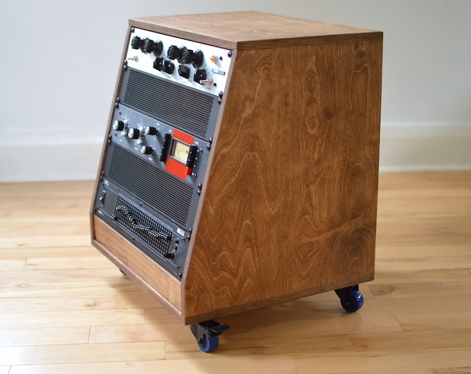 14U SLANTED STUDIO RACK Sidecar With Drawer Angled Audio Rack Storage ...