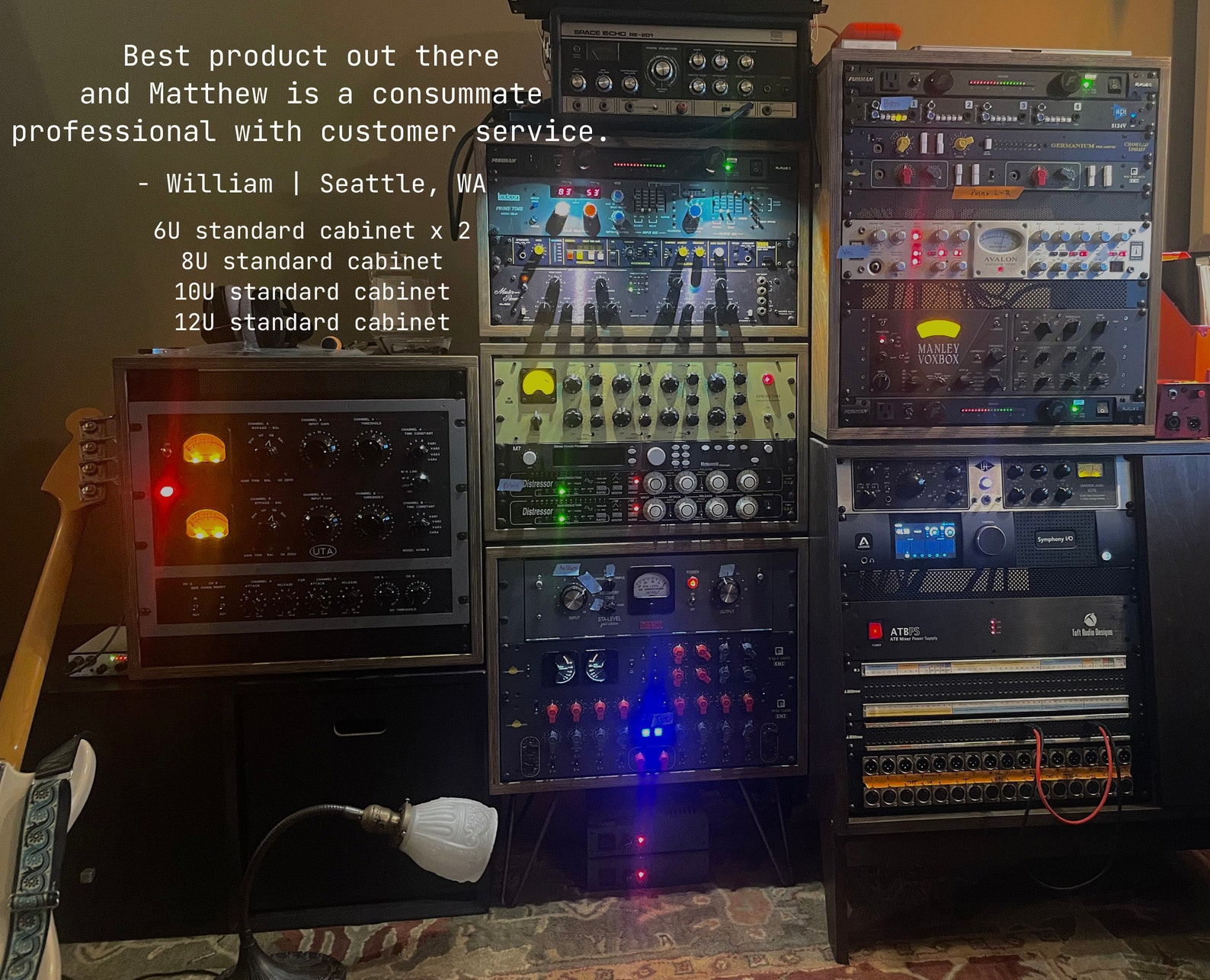 12U Studio Cabinet | Recording Studio | Audio Rack | Rackmount | Server ...