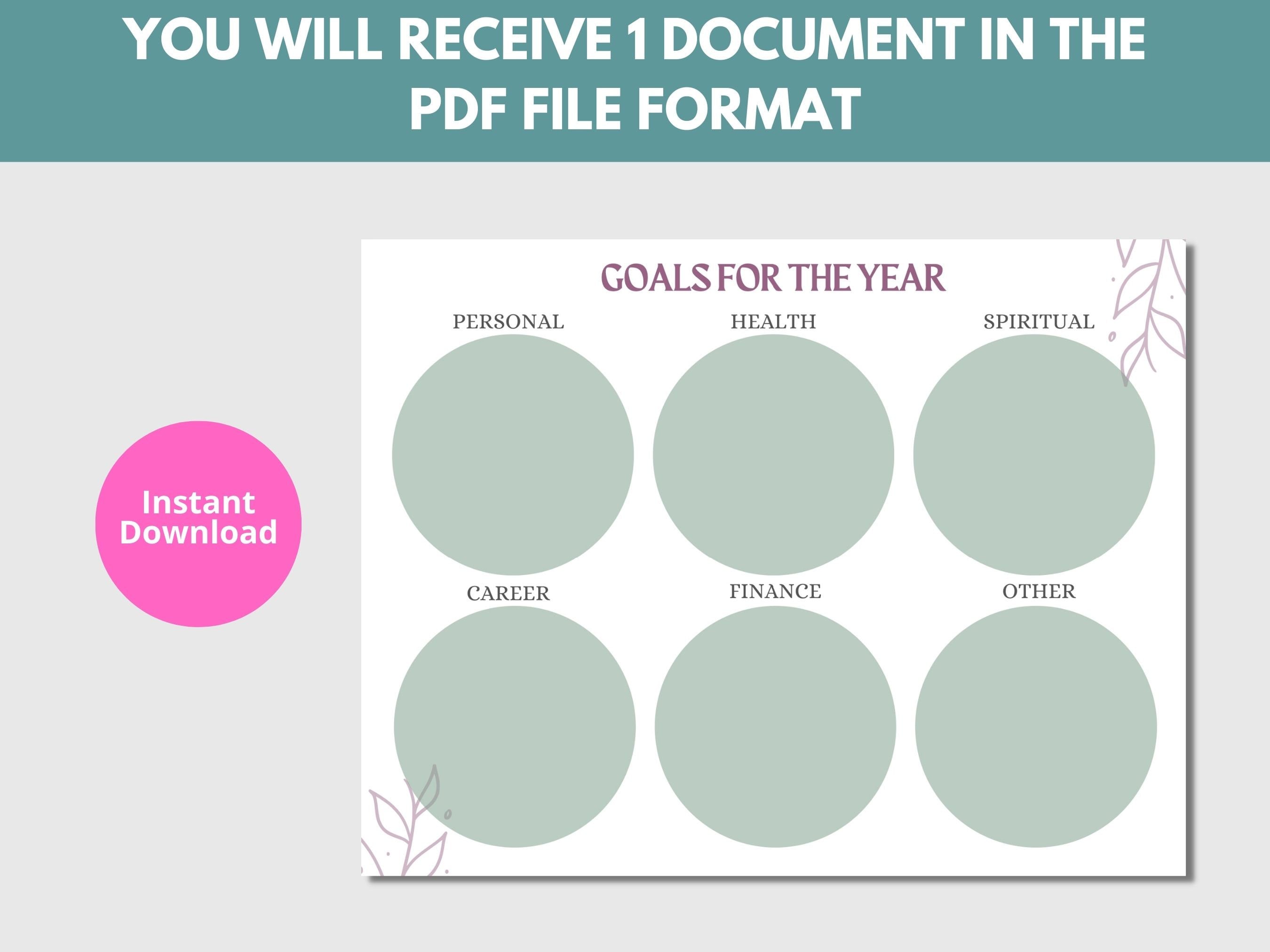 Goals for the Year Printable - Etsy