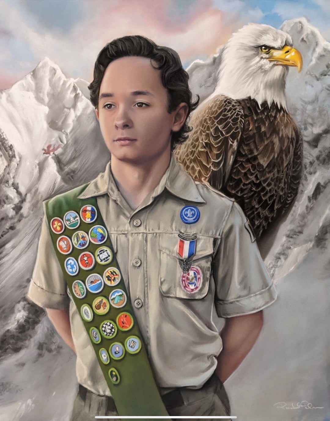 Custom Boy Scouts Portrait - Eagle Scout - Etsy