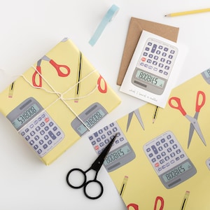 Calculator Wrapping Paper - Maths Gift Wrap - Birthday Wrapping Paper ...