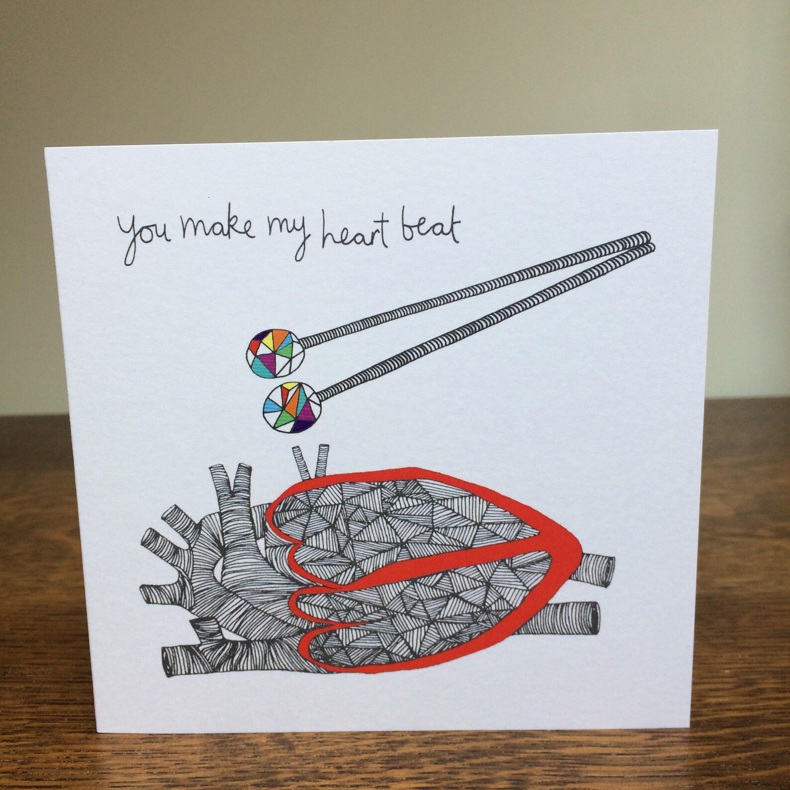 You Make My HEART BEAT. Illustrated Cards // Valentines Card | Etsy