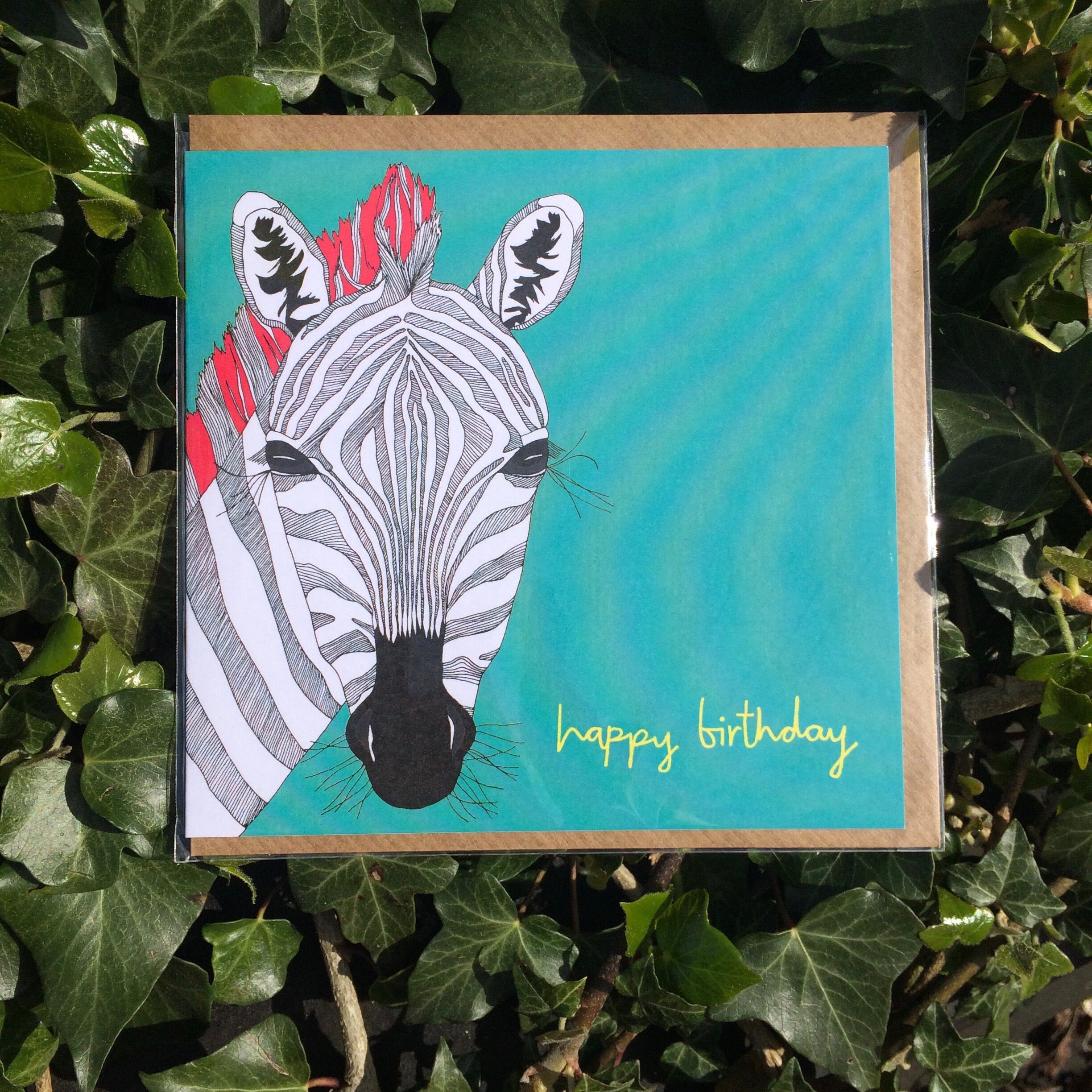 HAPPY BIRTHDAY hand drawn card illustrated card birthday | Etsy