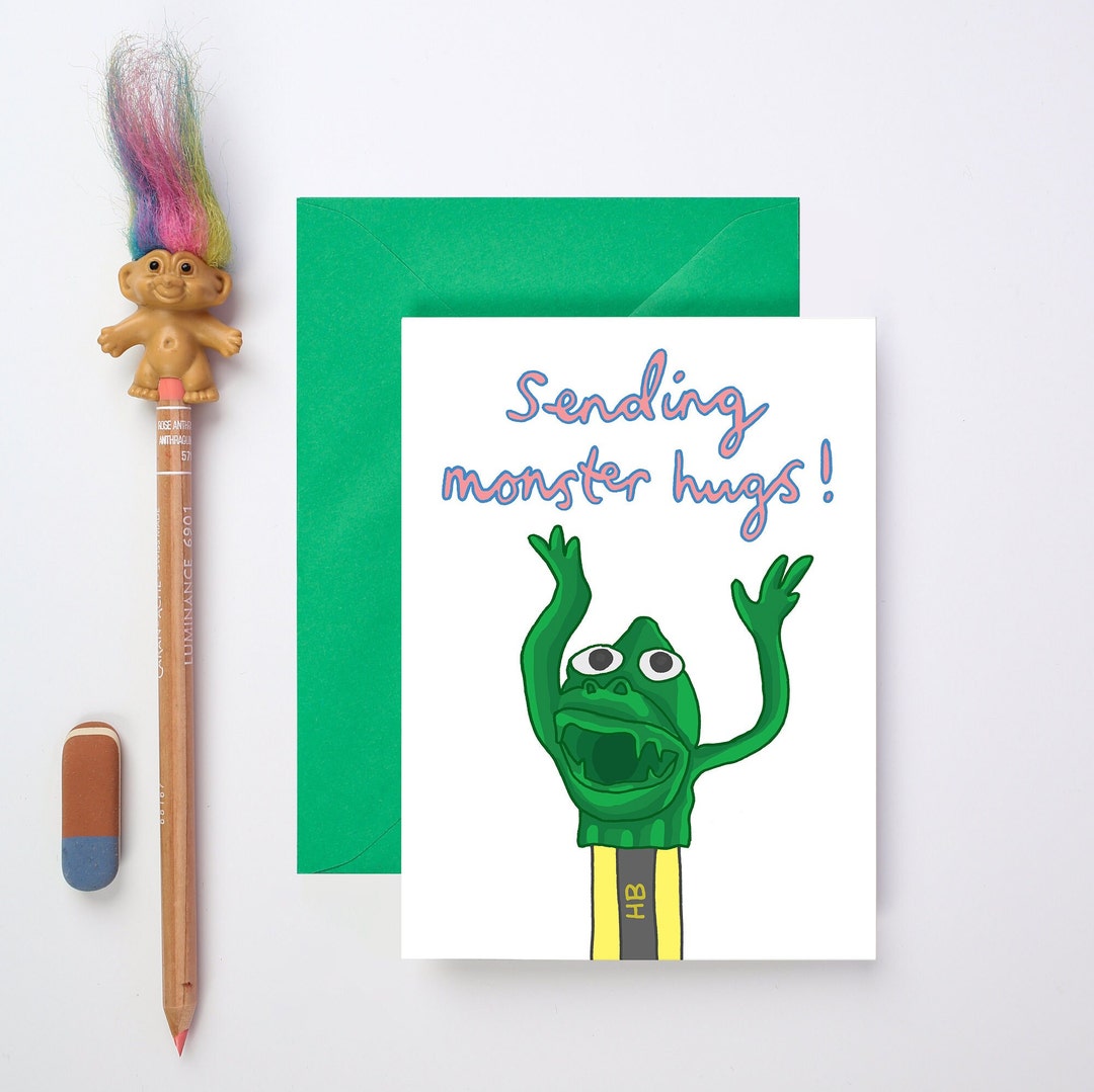 Sending Monster Hugs! Greeting Card | Funny Card | Good Luck Card ...