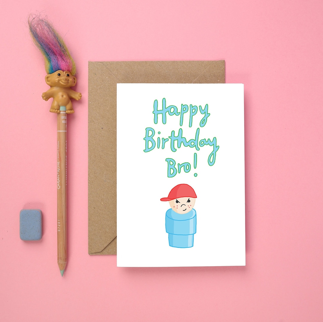 Brother Birthday Card Happy Birthday Bro Card for - Etsy
