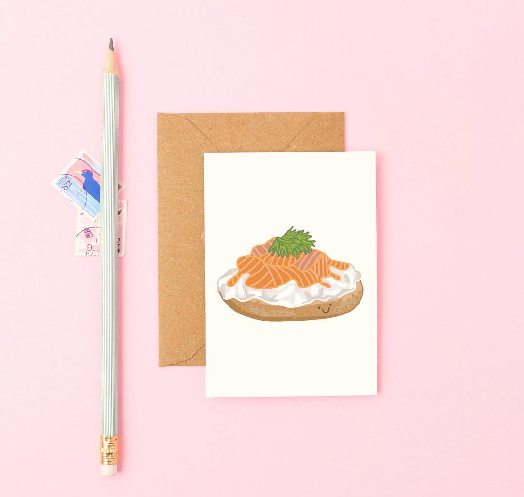 Mini Lox Bagel Card | Tiny NYC Food Card | Cute Deli Gift | Fun Brunch ...