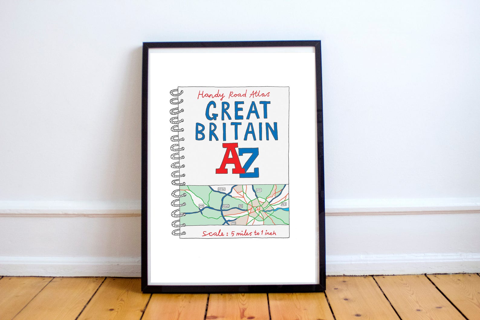 A-Z Print Map Illustration Print Home Decor Art Wall | Etsy