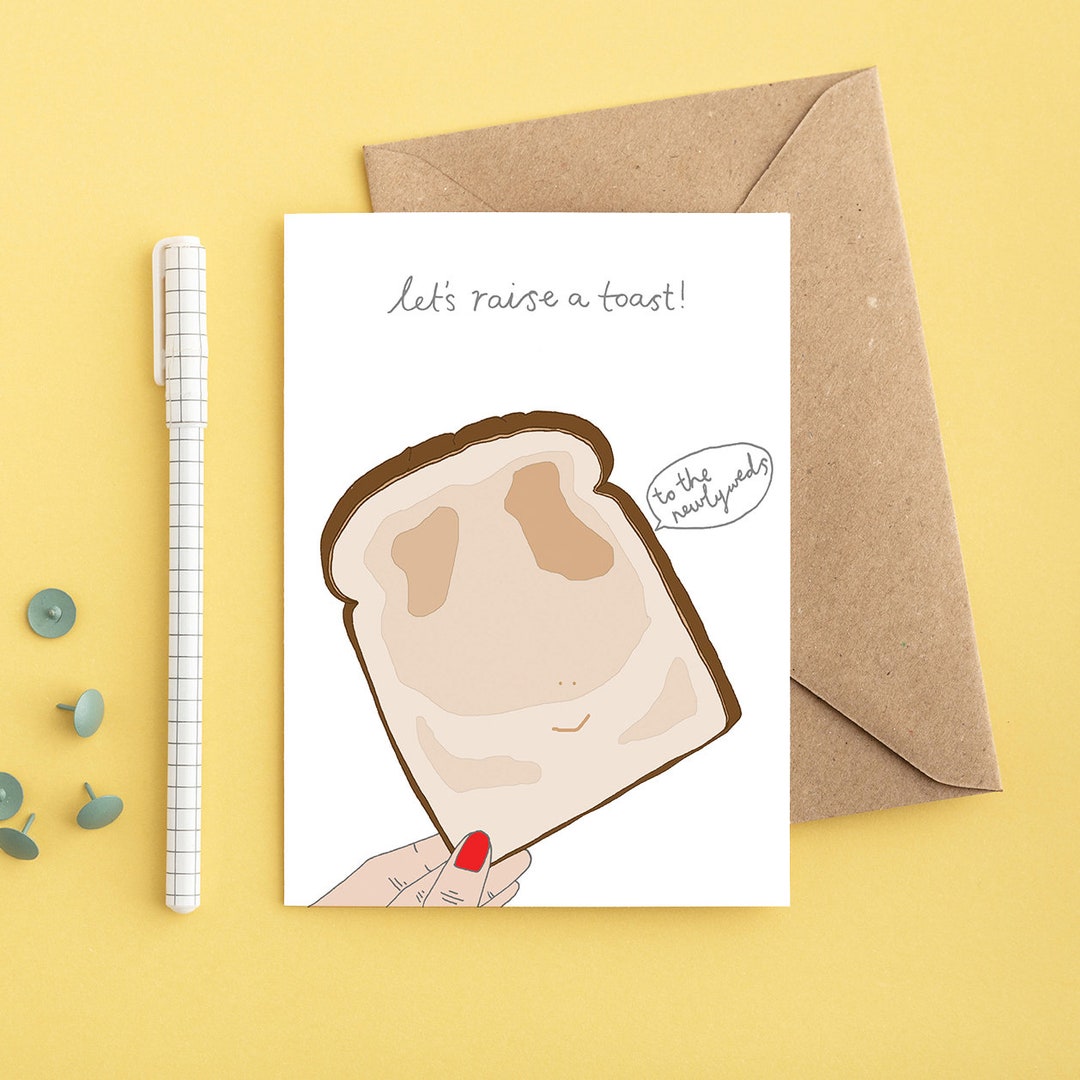 Raise A Toast Wedding Card | Funny Wedding Card | Newlyweds Card | Pun ...