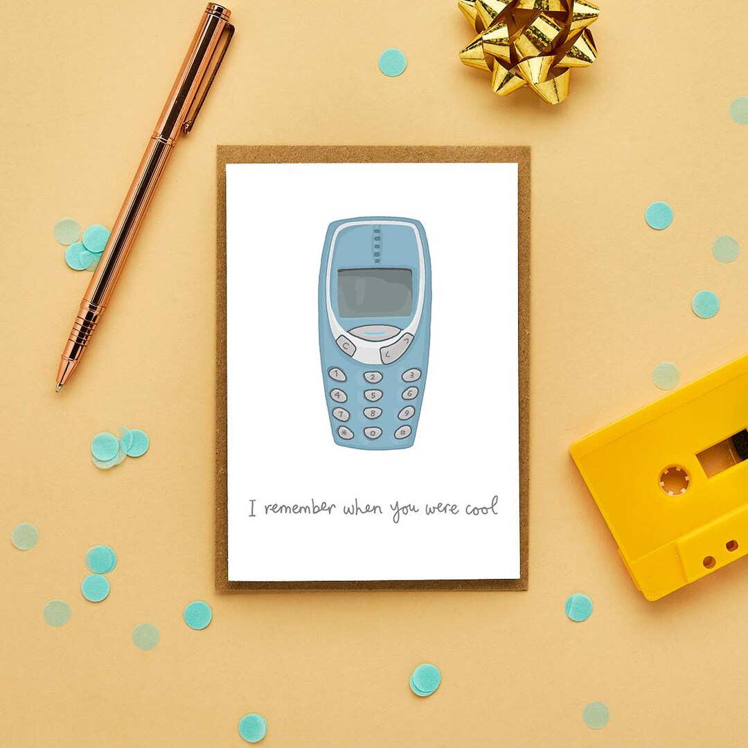 Mobile Phone Birthday Card | Funny Birthday Card | Old School Phone ...