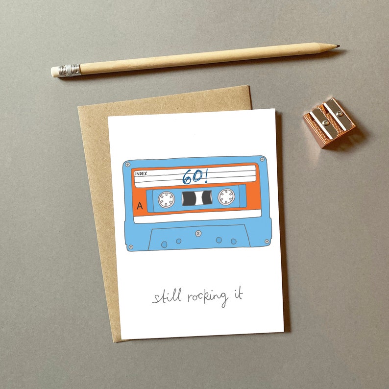 60 and Still Rocking It 60th Birthday Card Cassette Tape - Etsy