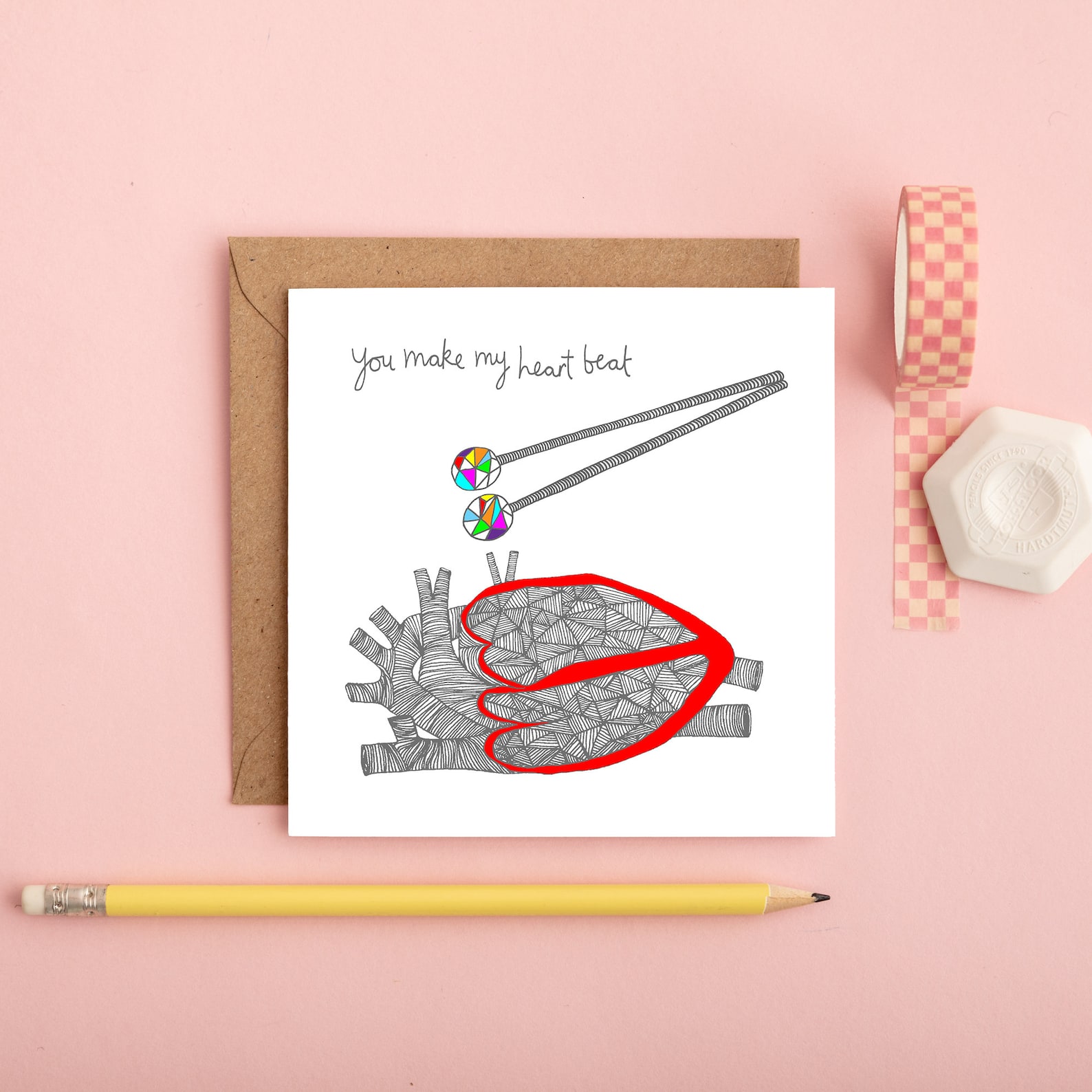 You Make My HEART BEAT. Illustrated Cards // Valentines Card - Etsy