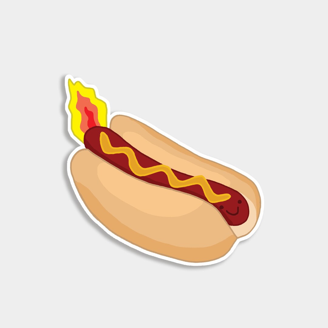 Funny Spicy Hot Dog Sticker | Vinyl Decal for Laptops, Water Bottles ...