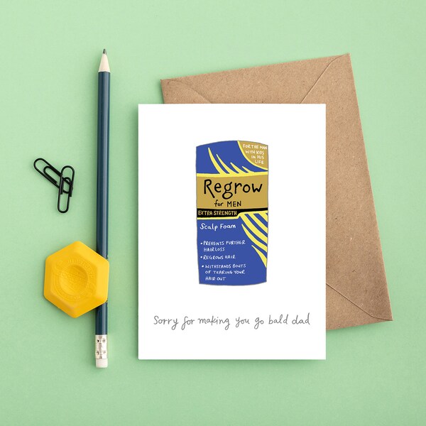 Bald Fathers Day Card - Etsy