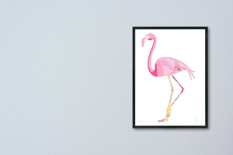 Flamingo Print Tropical Print Flamingo Poster Flamingo Art - Etsy