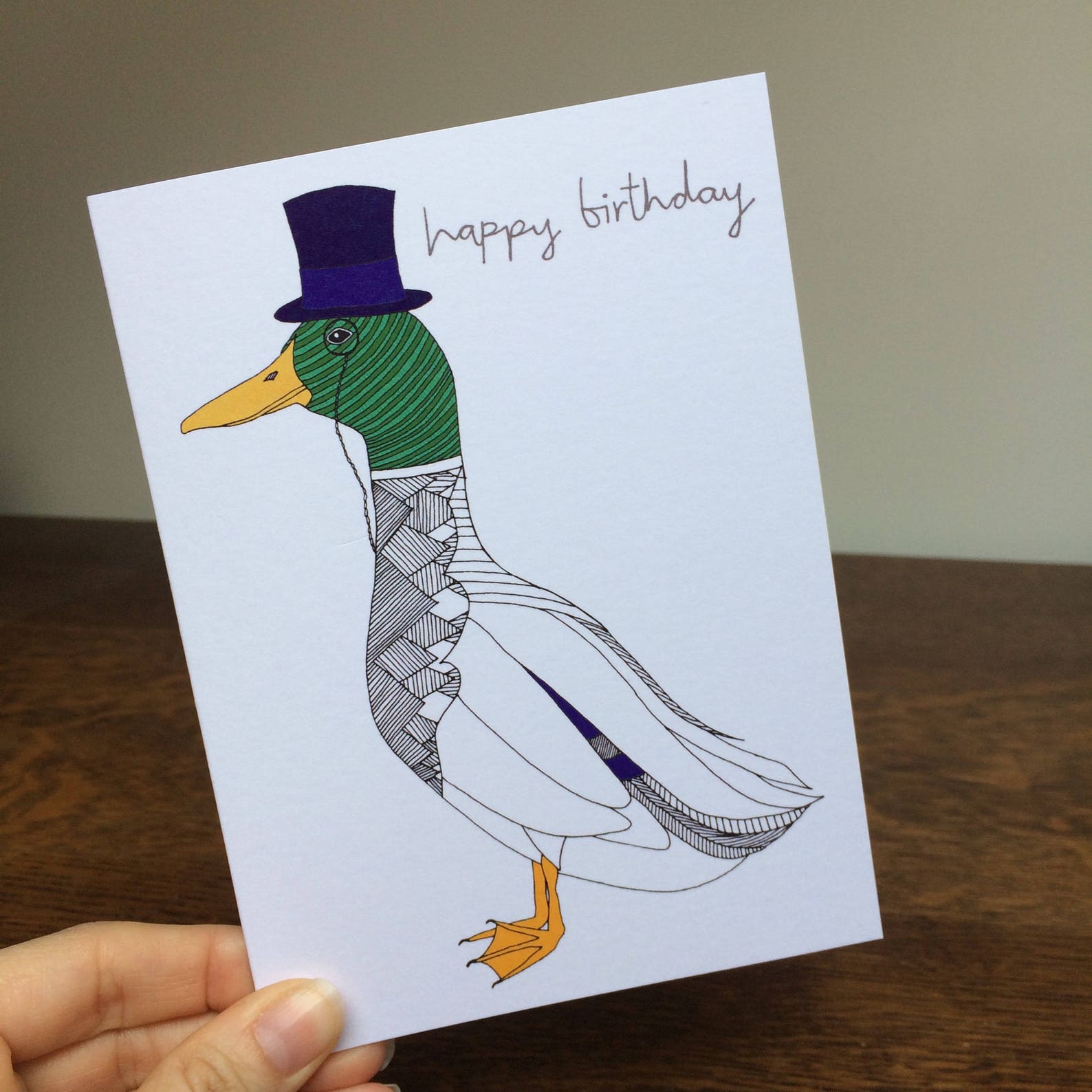 HAPPY BIRTHDAY Hand Drawn Card Illustrated Cards Birthday - Etsy