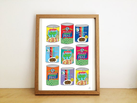 Kitchen print food art retro food print kitchen poster | Etsy