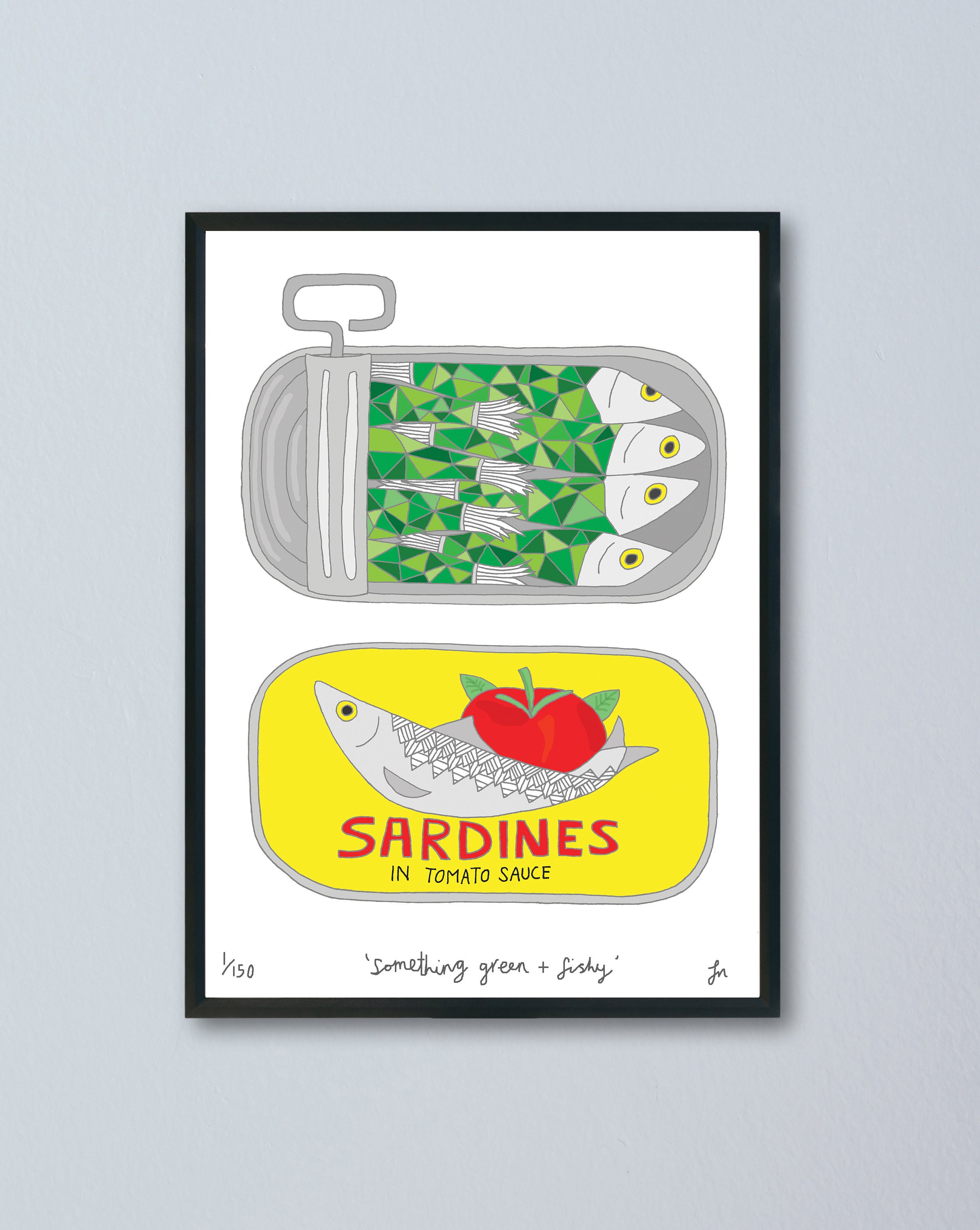 A5 Illustration Print Handrawn Sardines Kitchen Wall | Etsy