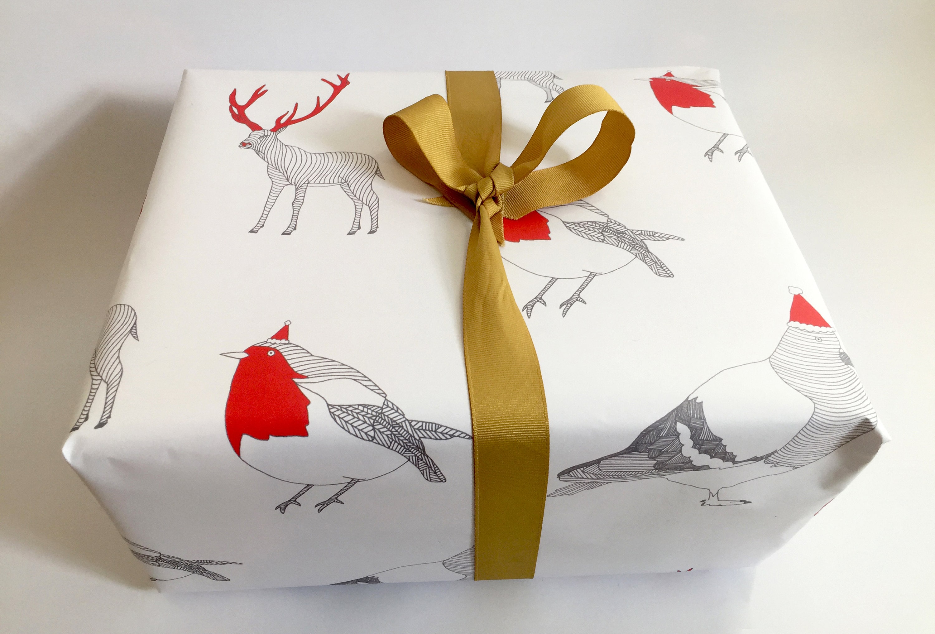 Reindeer Christmas Wrapping Paper | Pigeon | Robin Xmas Wrapping Paper ...