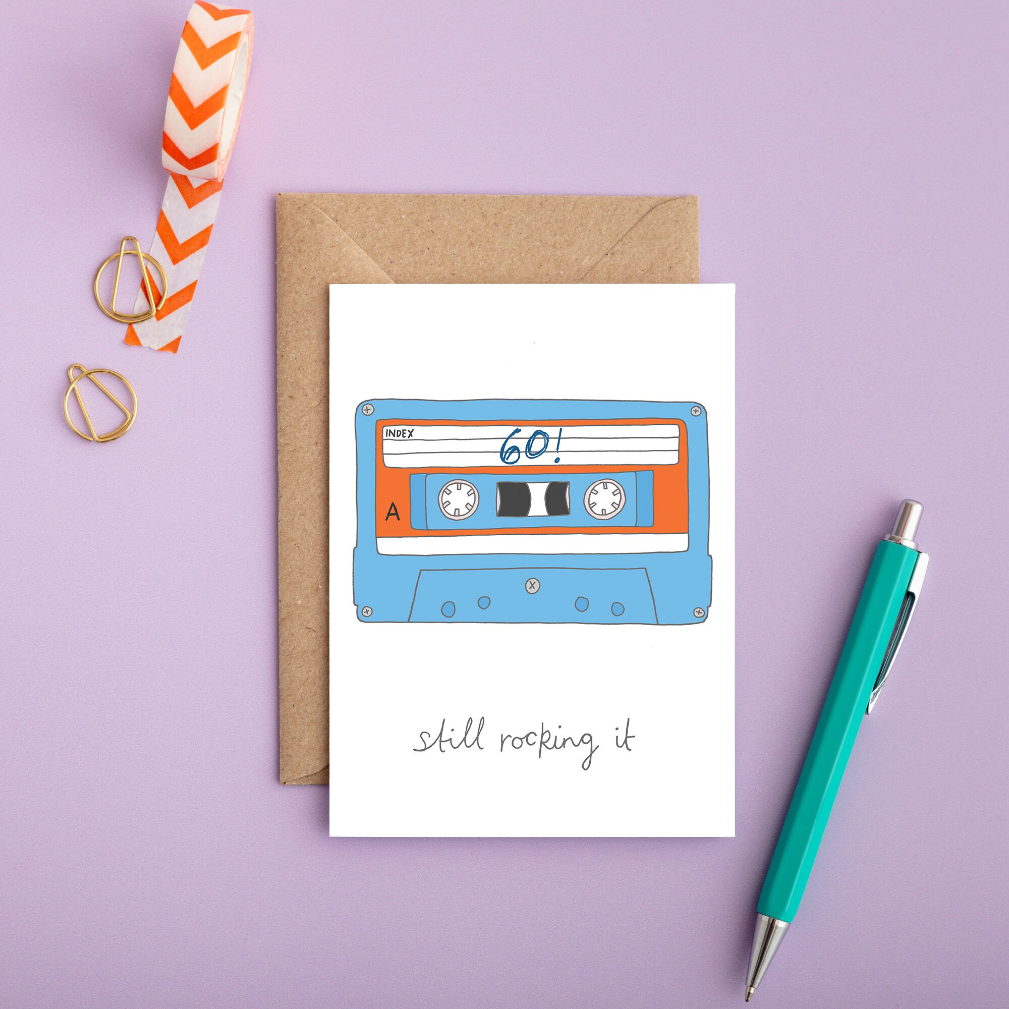 60 and Still Rocking It! 60th Birthday Card! | Cassette Tape | Funny ...