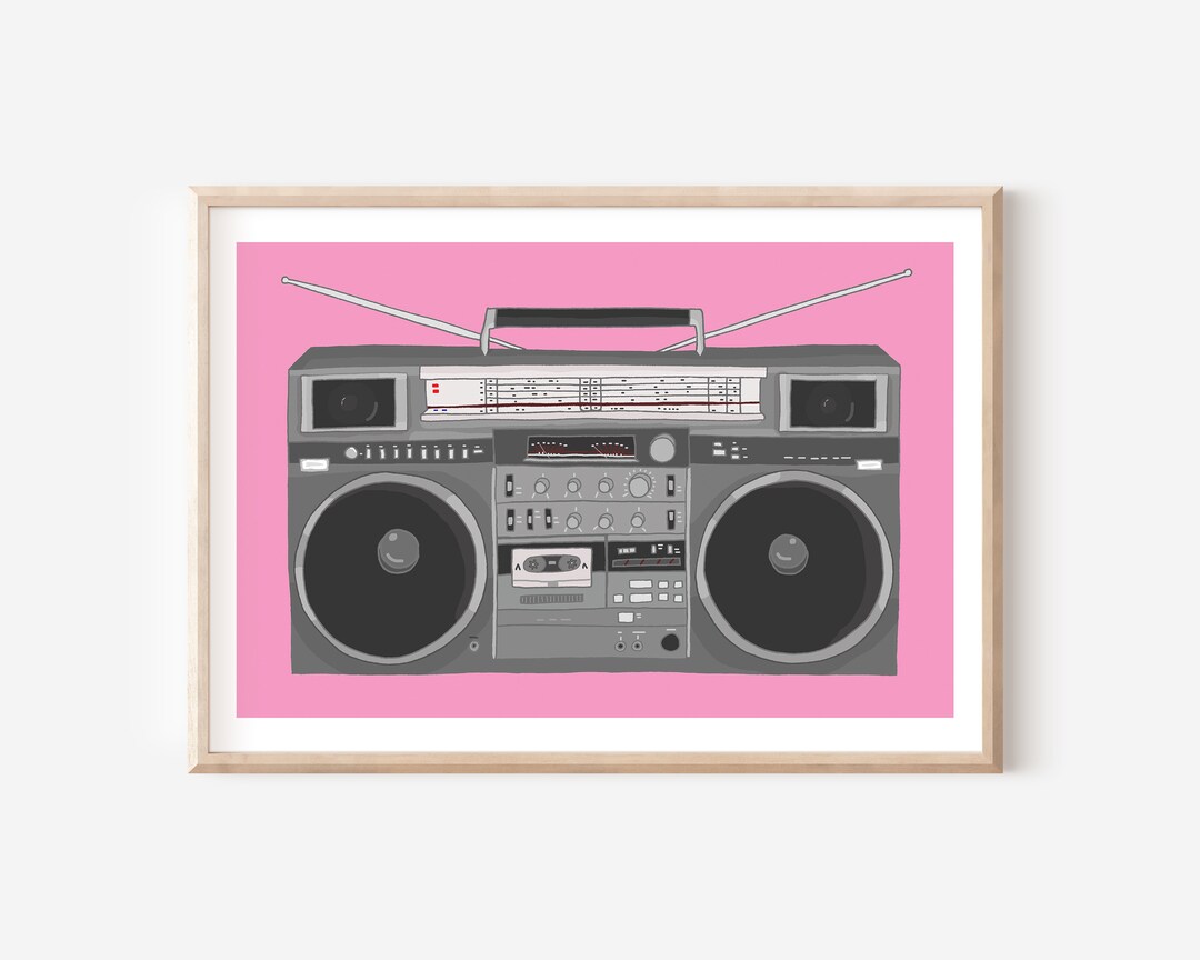 Boombox Print | Music Lover Gift | Music Print | Hifi Print | Stereo ...