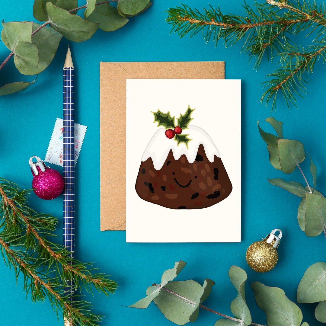 Mini Christmas Pudding Card | Funny Xmas Card | Food Lover Card | Mini ...