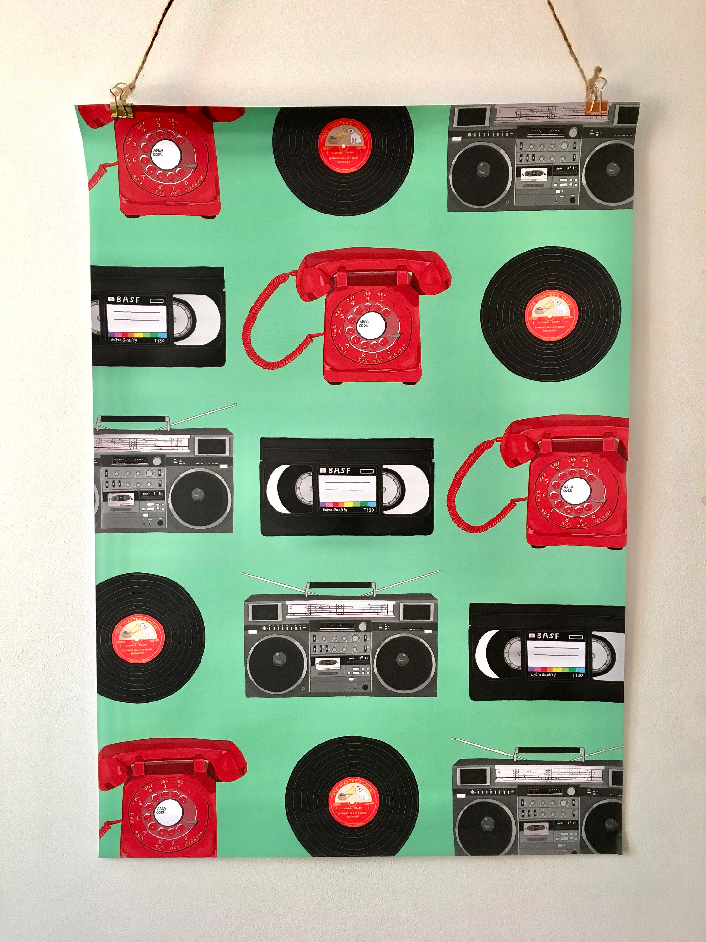 Retro Wrapping Paper Birthday Wrapping Paper Gift Wrap - Etsy